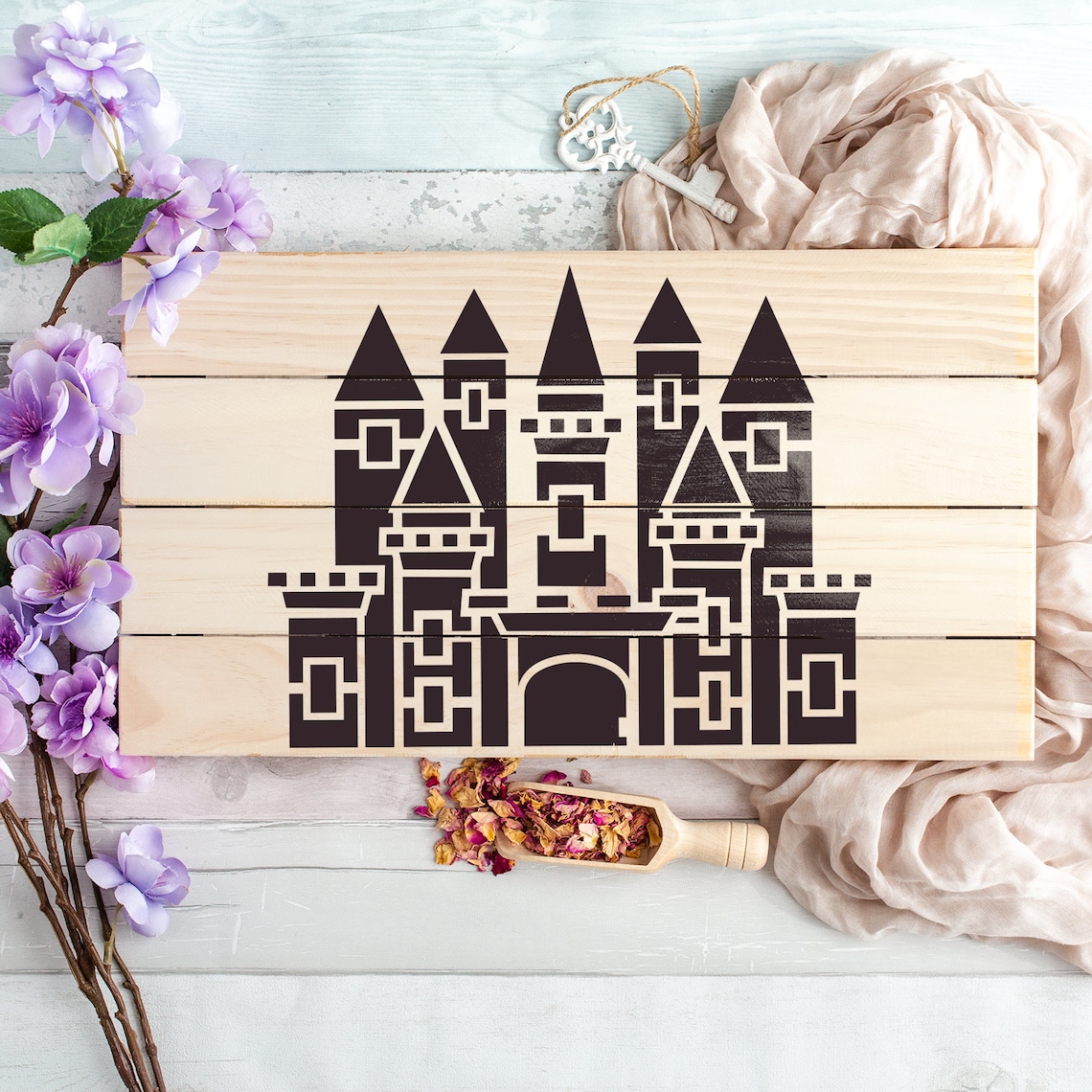 Geometric Castle Stencil Reusable Stencils for Painting - Etsy