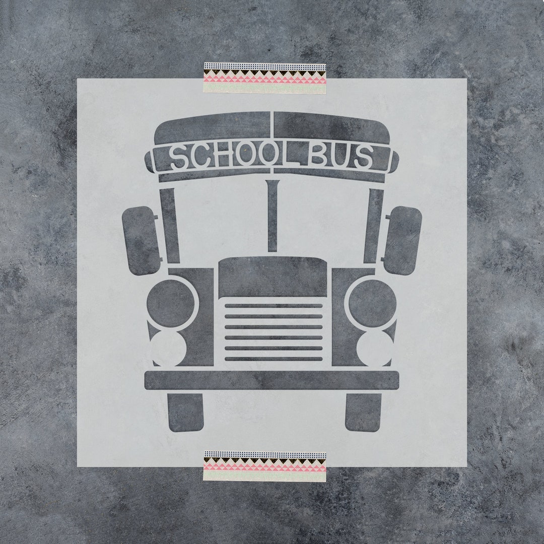 School Bus Stencil - Reusable School Bus Stencils, Large School Bus ...