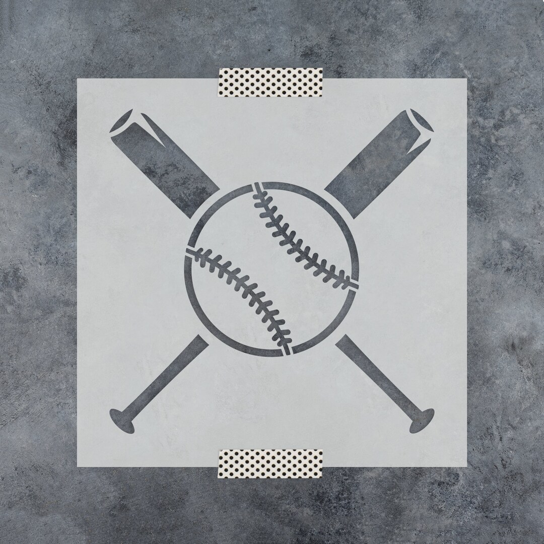 Baseball and Bats Stencil - Baseball Stencil, Baseball Stencils ...