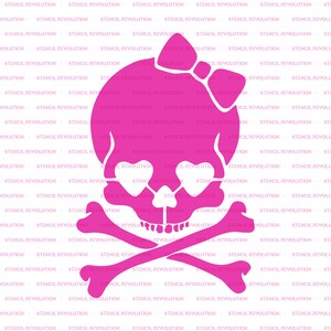 Girly Skull Stencil - Skull Stencils for Painting, Skull Stencil ...