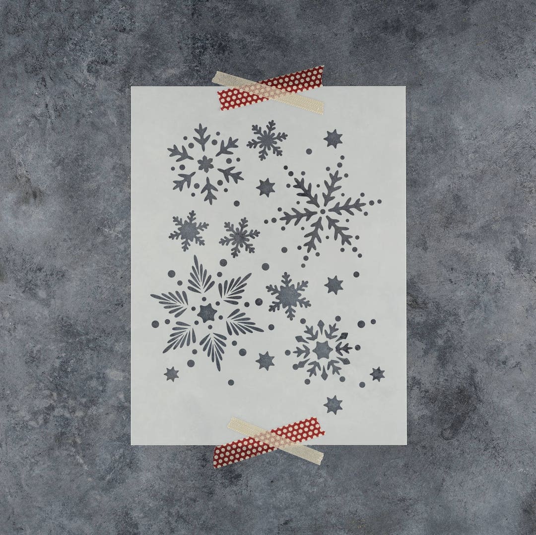 Snowflakes Pattern Stencil - Beautiful Christmas Stencil Snowflake ...