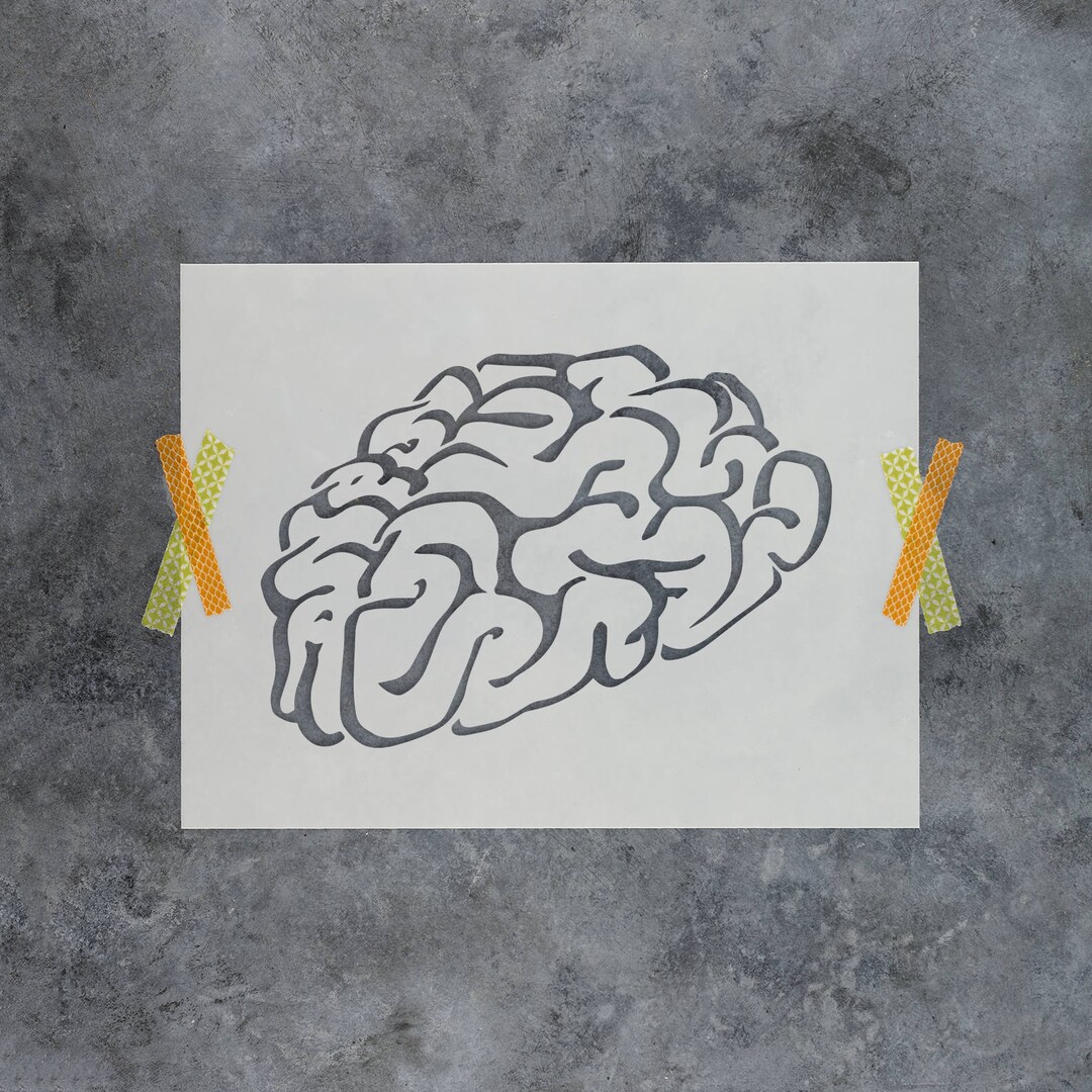 Brain Stencil - Reusable Brain Stencils, Large Brain Stencil, Brain ...