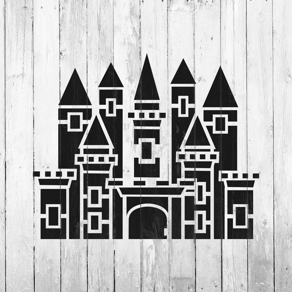 Geometric Castle Stencil - Reusable Stencils for Painting - Create DIY ...