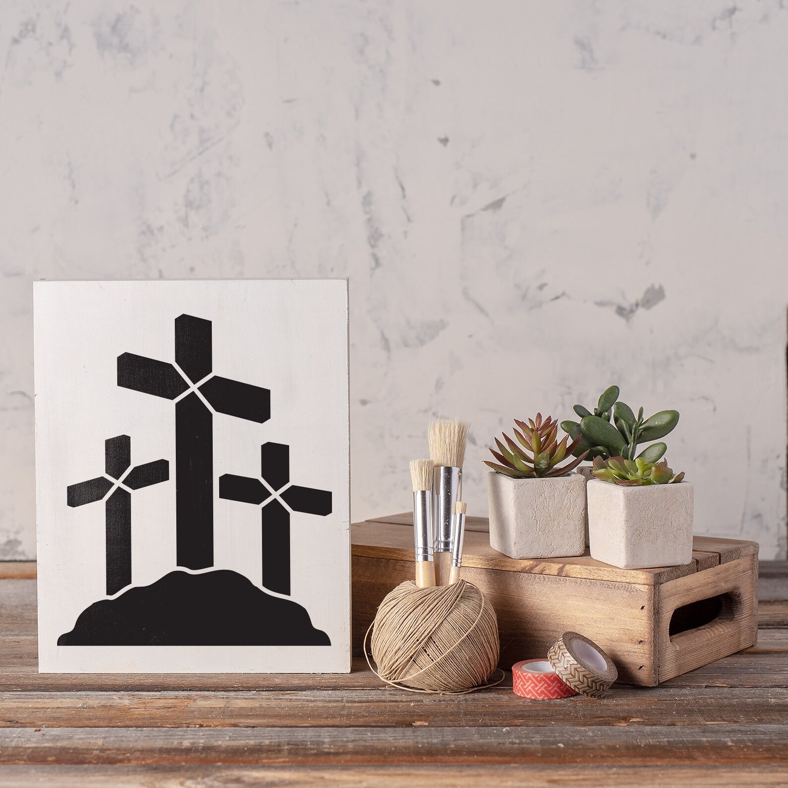 Three Crosses Stencil Christian Stencils for Painting - Etsy
