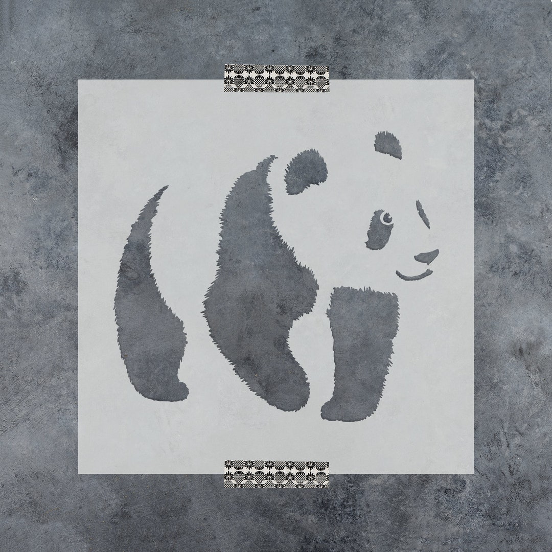 Panda Stencil - Reusable Panda Stencil, Template Panda Stencils, Panda ...