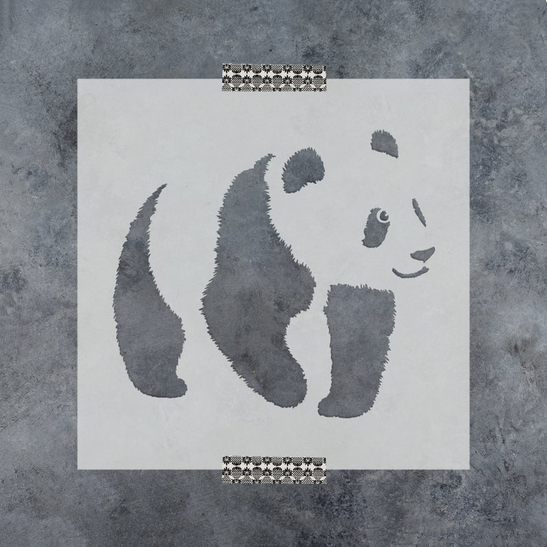Panda Stencil Reusable Panda Stencil Template Panda - Etsy