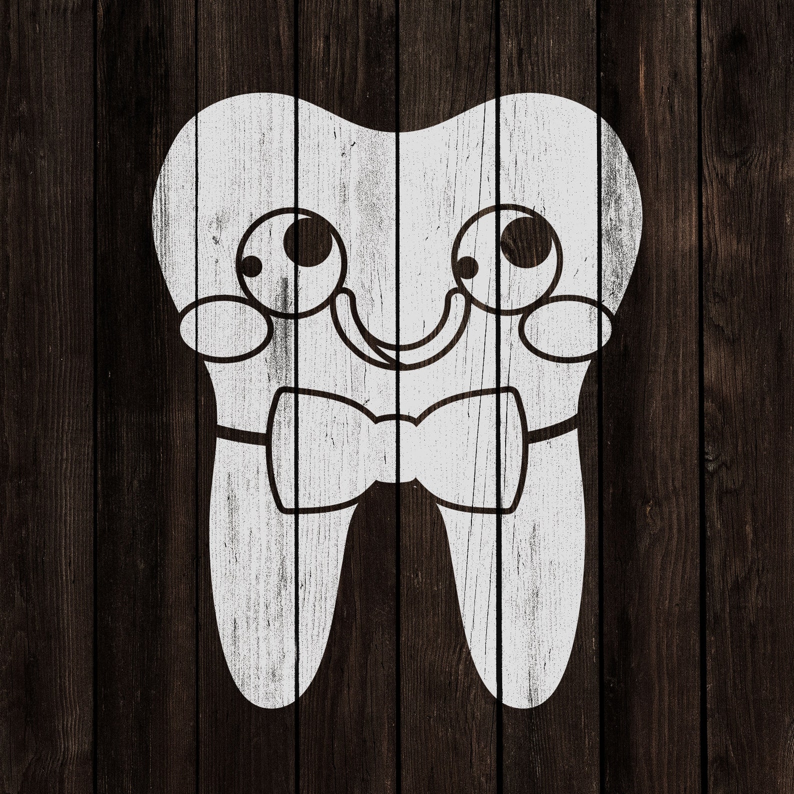 Tooth With Bowtie Stencil Reusable Stencils for Painting - Etsy