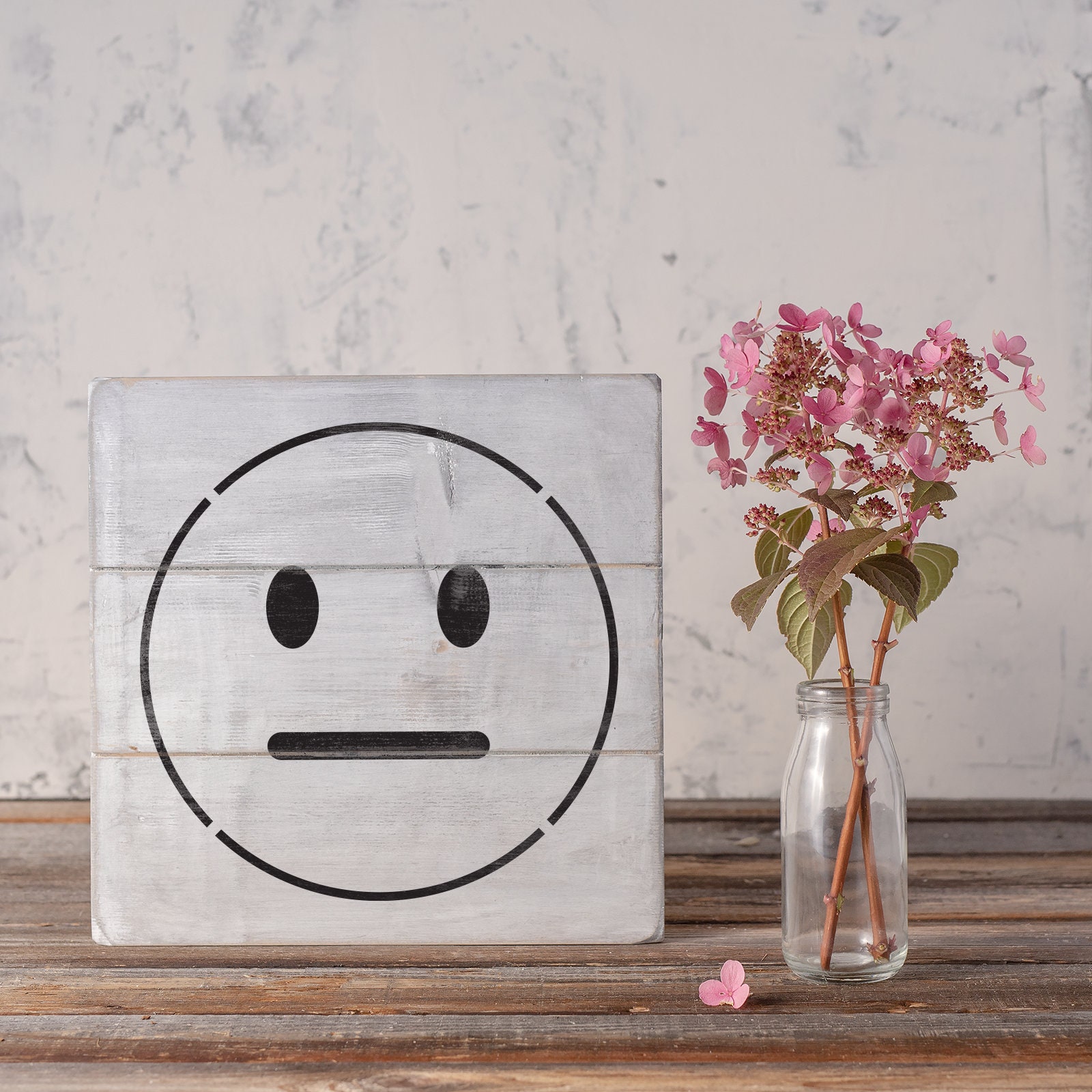 Emoji Straight Face Stencil Reusable DIY Craft Stencils of | Etsy