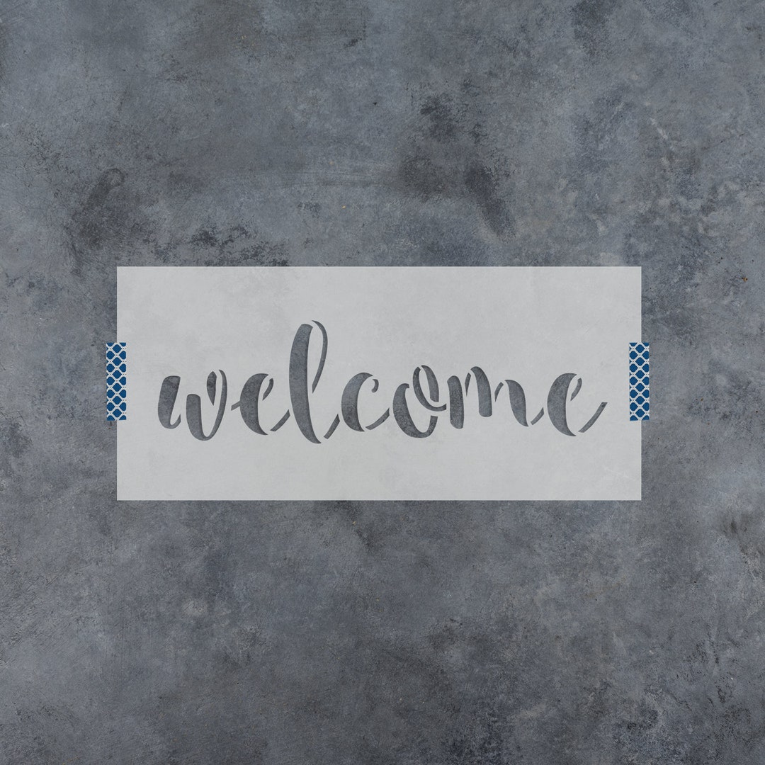 Welcome Stencil - Welcome Stencils, Welcome Sign, Stencils, Stencil of ...