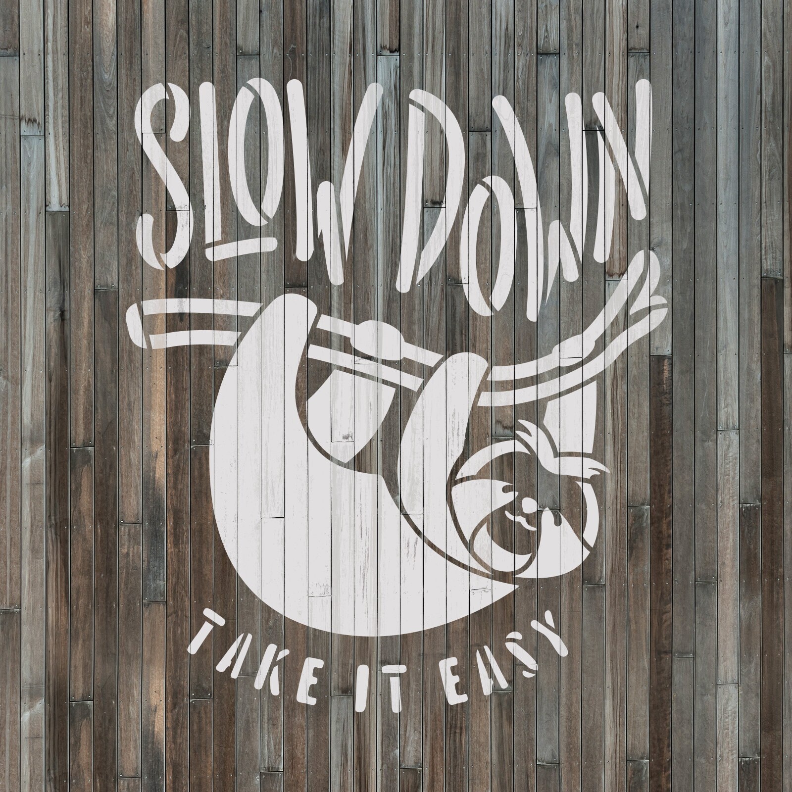 Slow Down Sloth Stencil Large Sloth Stencils Reusable Sloth - Etsy