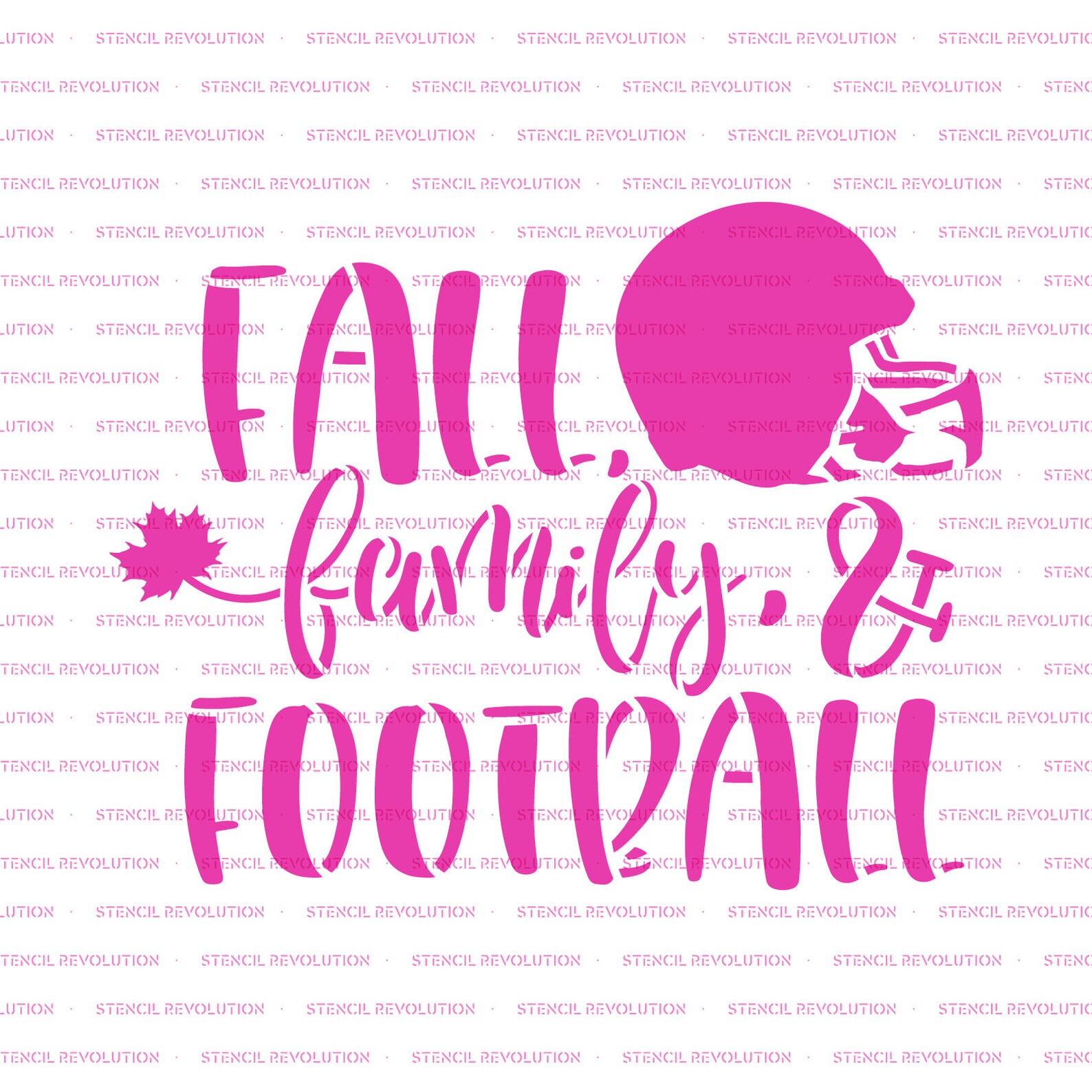 Fall Family Football Stencil - Reusable DIY Craft Stencils for Fall ...