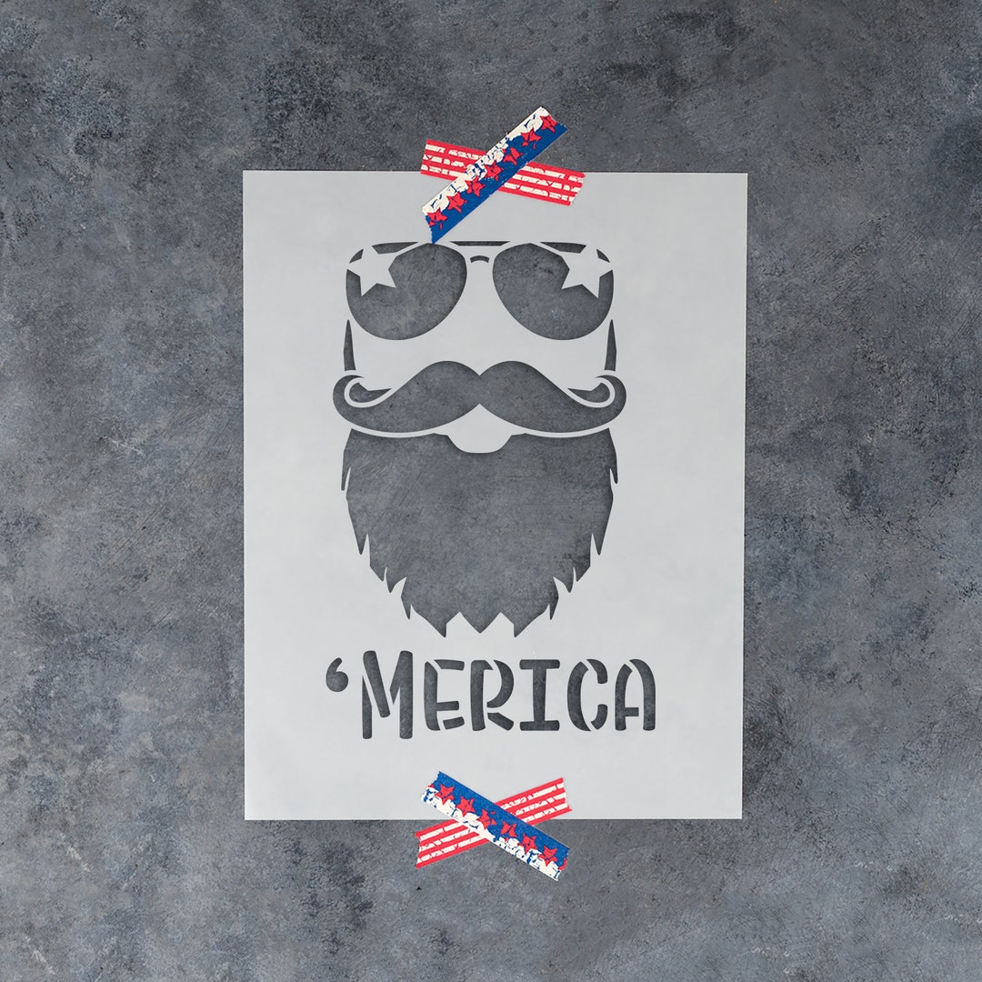 Merica Stencil - America Stencil, Guy Stencil, Usa Stencil, American ...