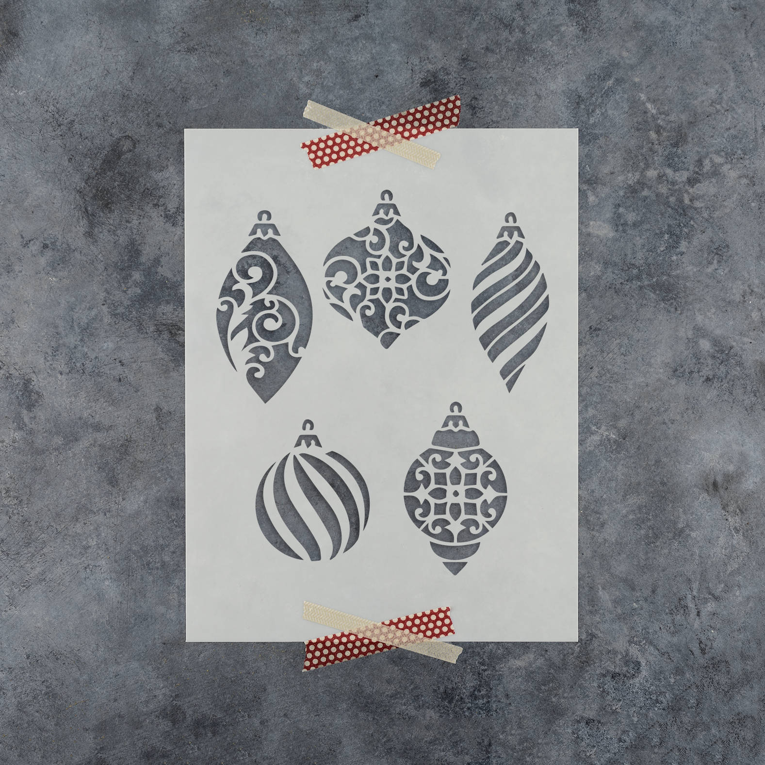Christmas Ornaments Stencil Reusable DIY Craft Stencil of - Etsy