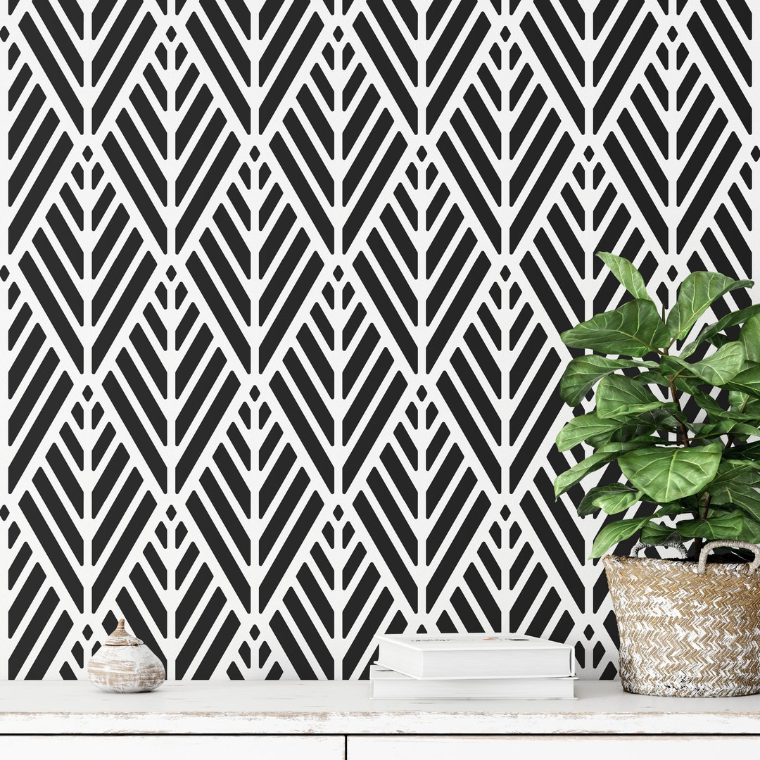 Geometric Tree Pattern Wall Stencil - Reusable, Durable, Laser Cut in ...
