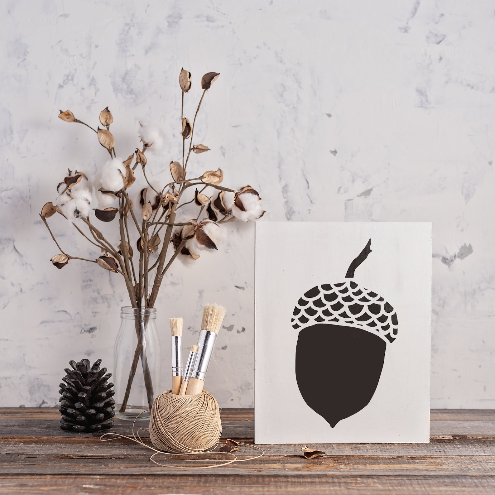 Acorn Stencil - Reusable Acorn Stencils, Large Acorn Stencil, Acorn ...