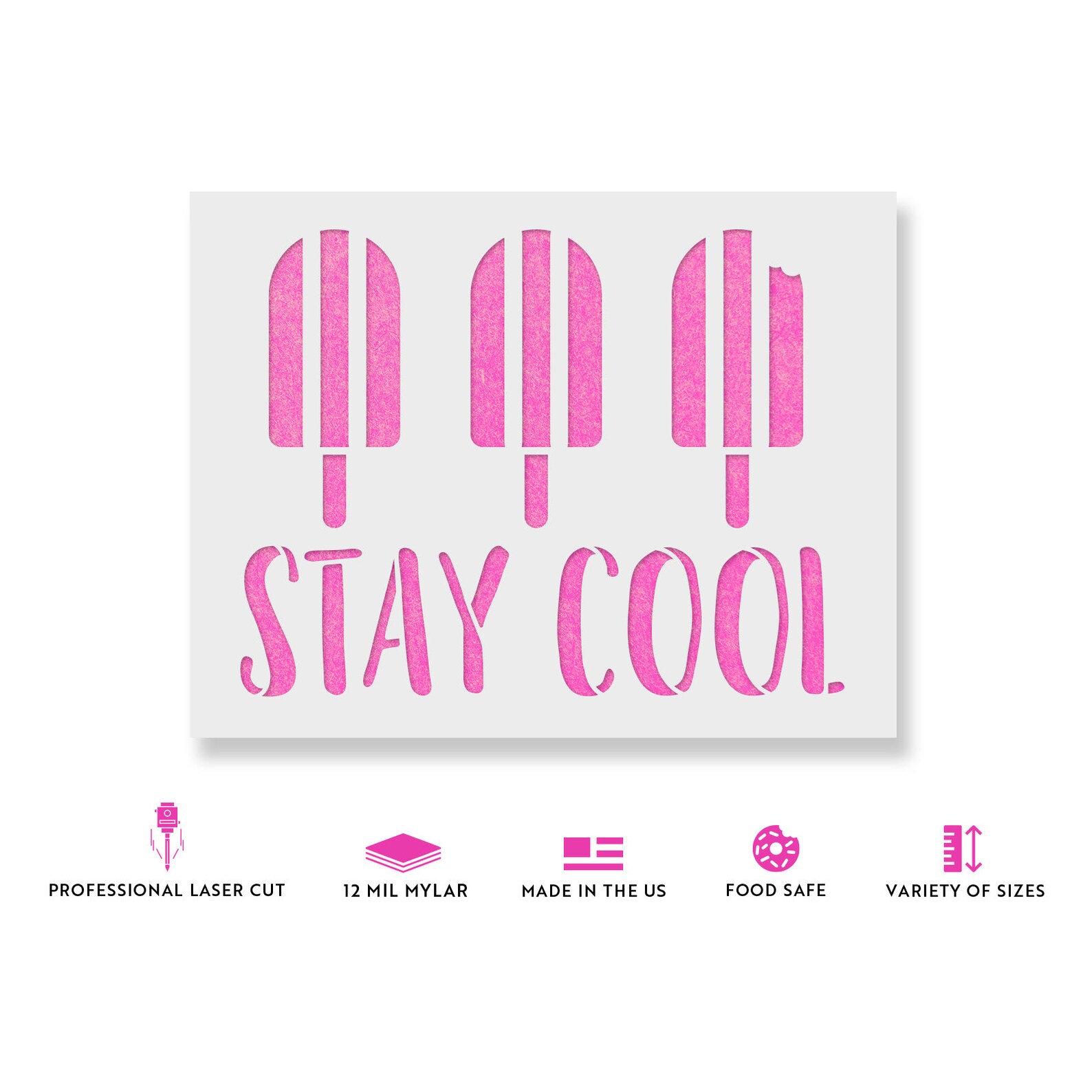 Stay Cool Popsicles Stencil Reusable Stencils for Painting | Etsy