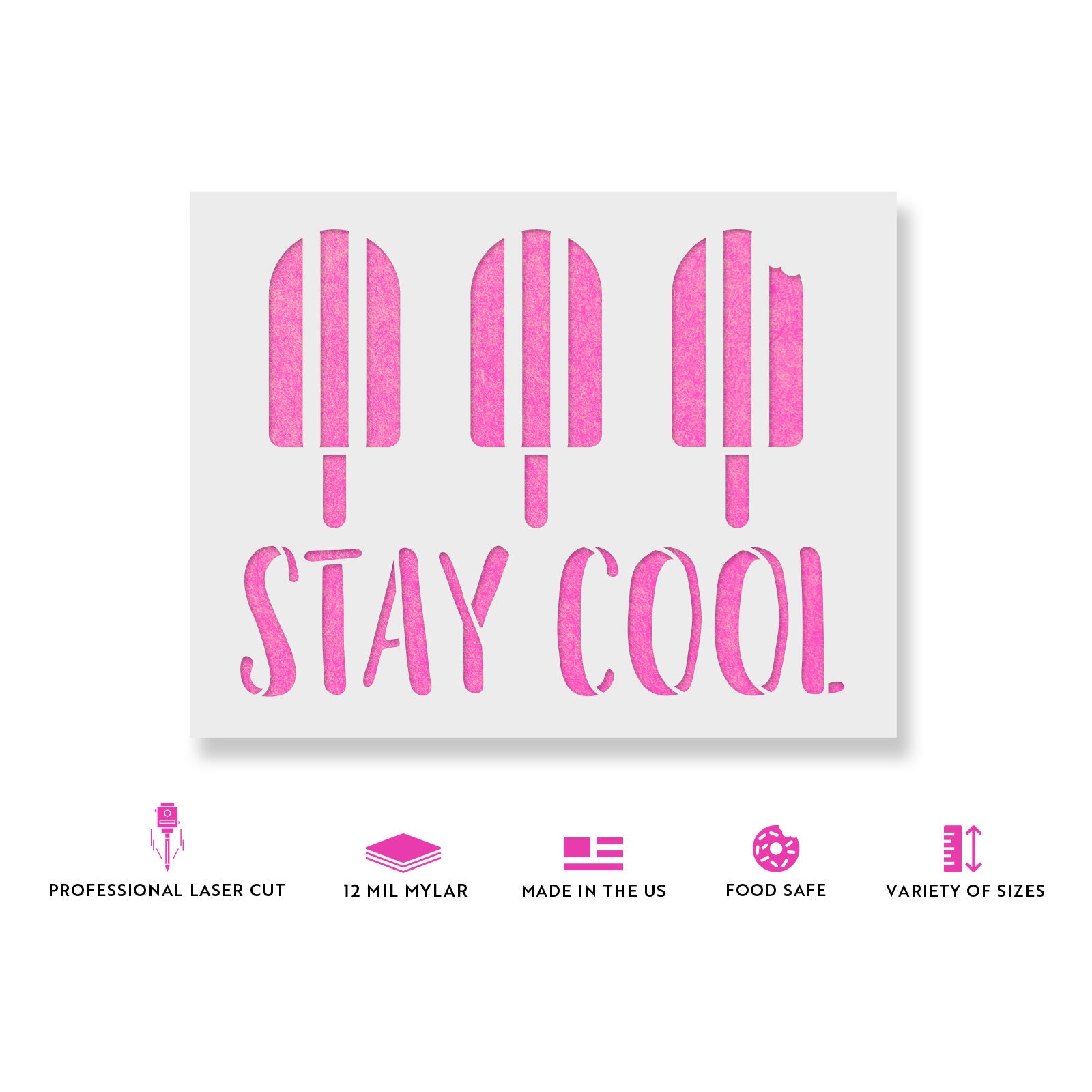 Stay Cool Popsicles Stencil Reusable Stencils for Painting - Etsy