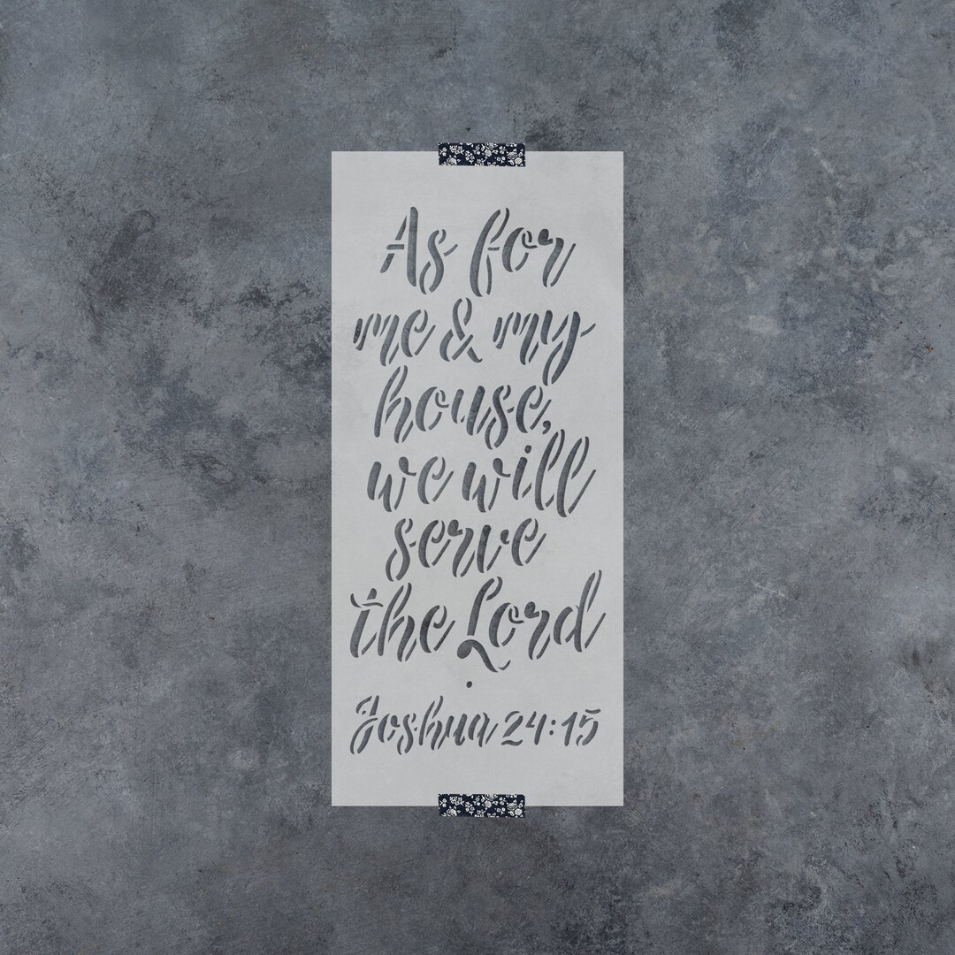 We Will Serve the Lord Bible Verse Stencil - Bible Stencil, Bible Verse ...