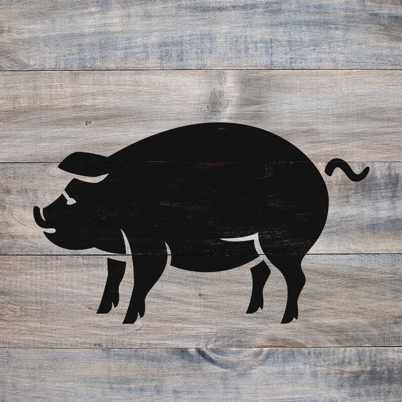 Pig Stencil - Large Pig Stencil, Simple Pig Stencils, Pig DIY Stencils ...