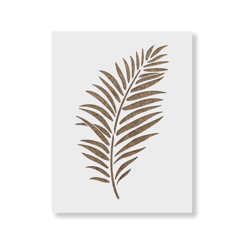 Single Palm Leaf Pattern Wall Stencil Durable And Reusable Etsy 日本