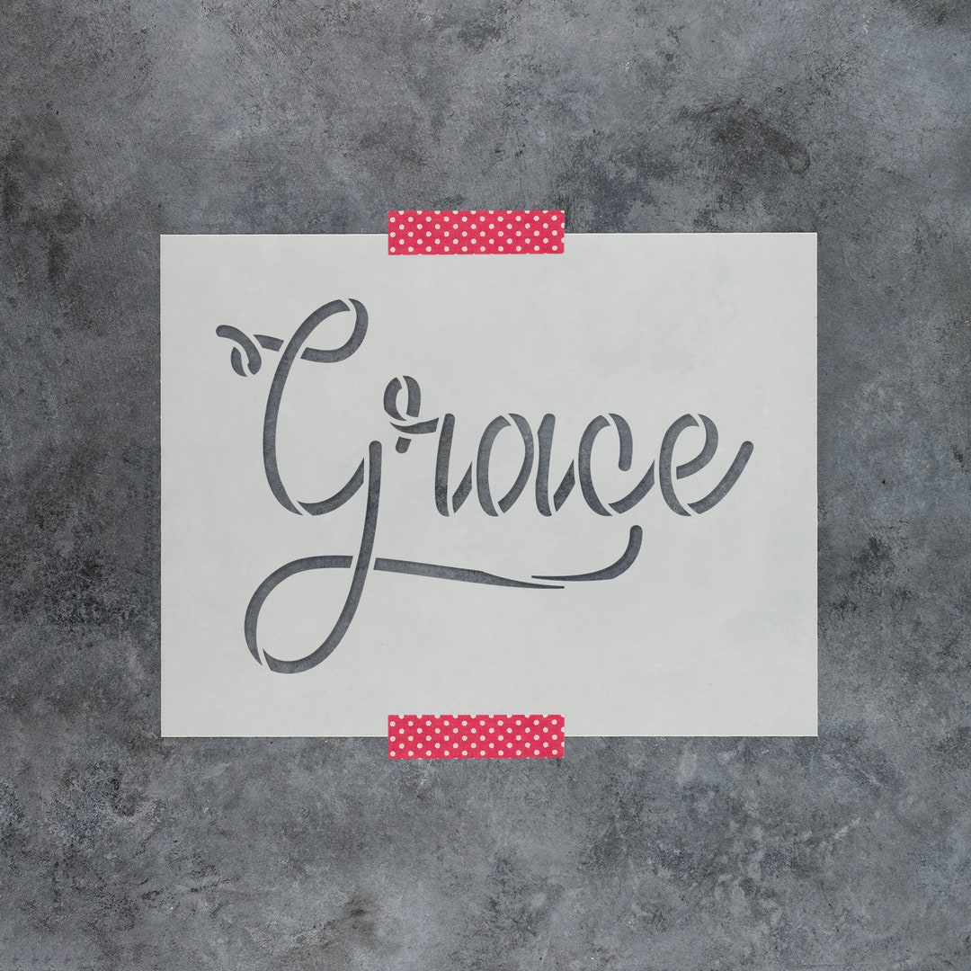 Grace Script Stencil - Reusable Word Stencils for Wood Signs of Grace ...
