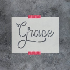 Grace Script Stencil - Reusable Word Stencils for Wood Signs of Grace ...