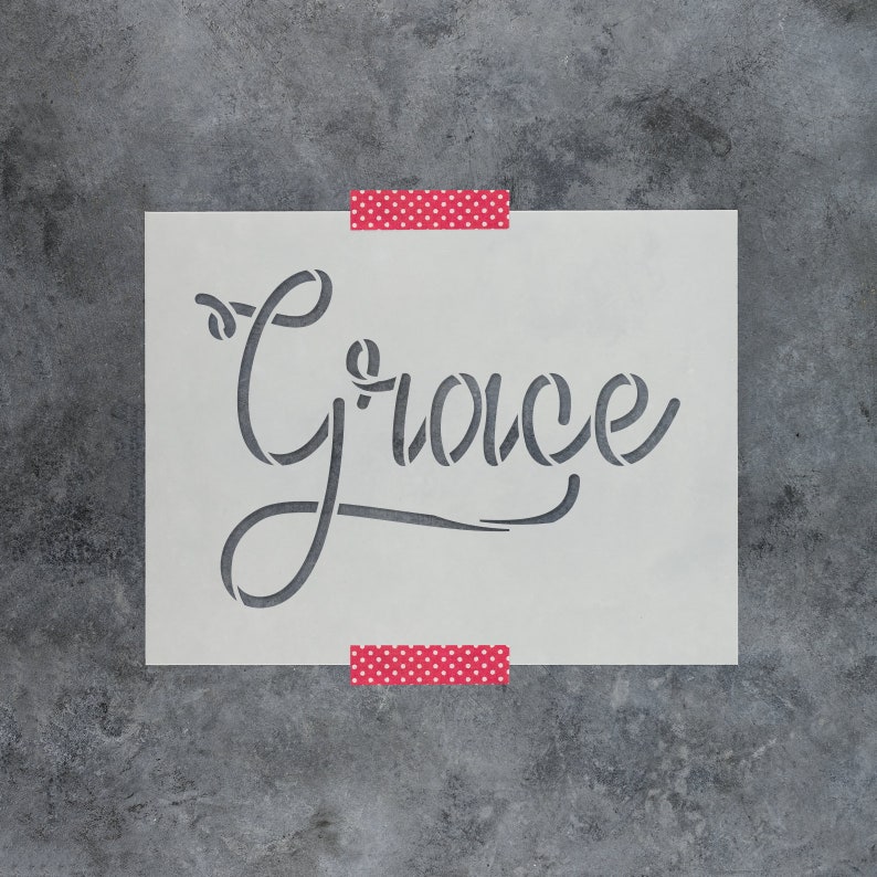 Grace Script Stencil Reusable Word Stencils for Wood Signs - Etsy