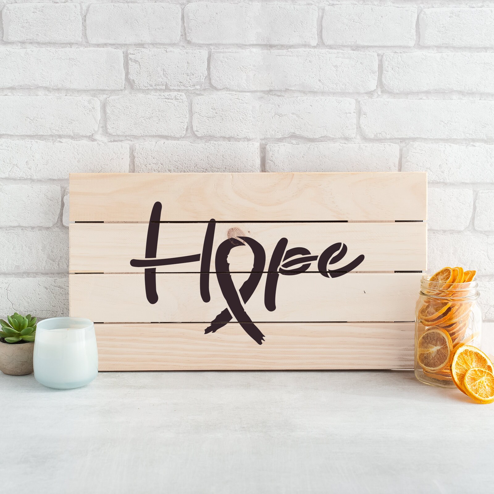 Hope Ribbon Stencil - Reusable Stencils for Painting - Create DIY Hope ...