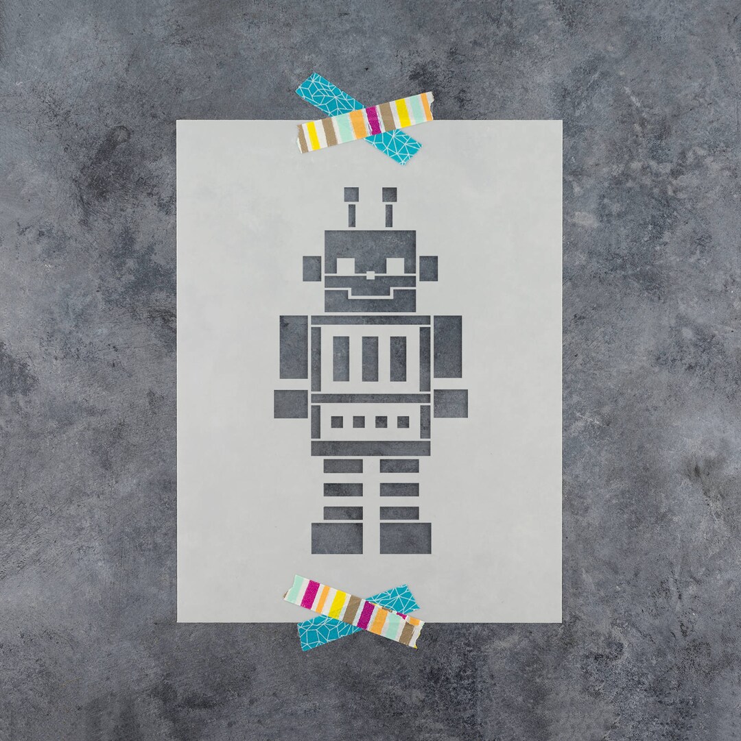 Robot Stencil - Reusable Robot Stencil, Large Robot Stencils, Stencil ...