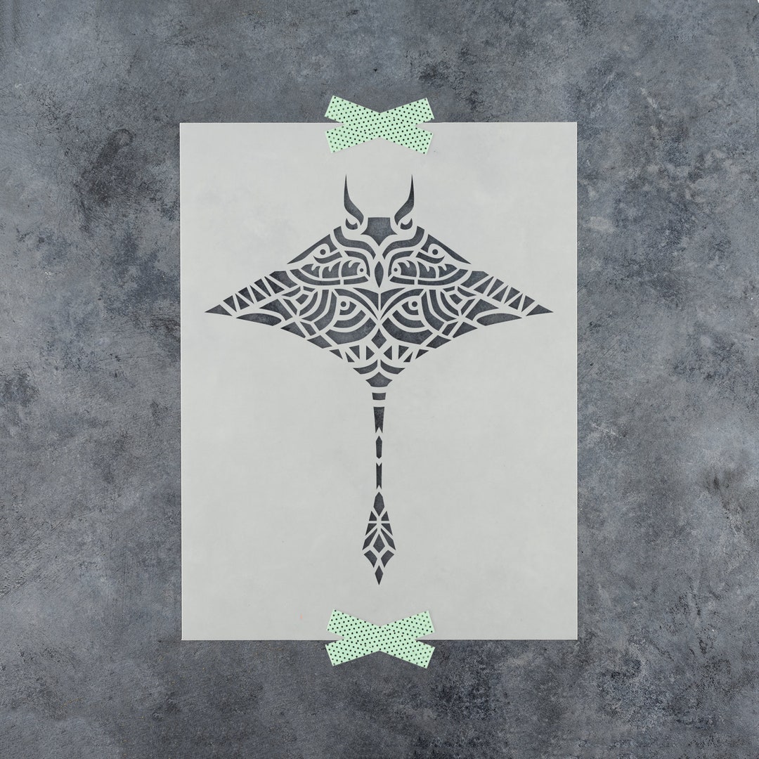 Manta Ray Stencil - Manta Ray, Manta Ray Stencil, Fish Stencils, Ocean ...