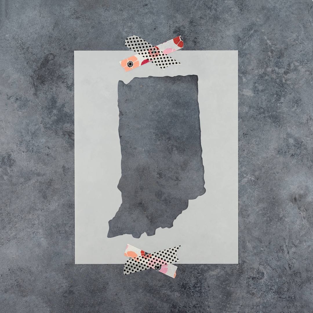 Indiana State Stencil - Indiana Stencils for Crafts, Indiana Stencil ...