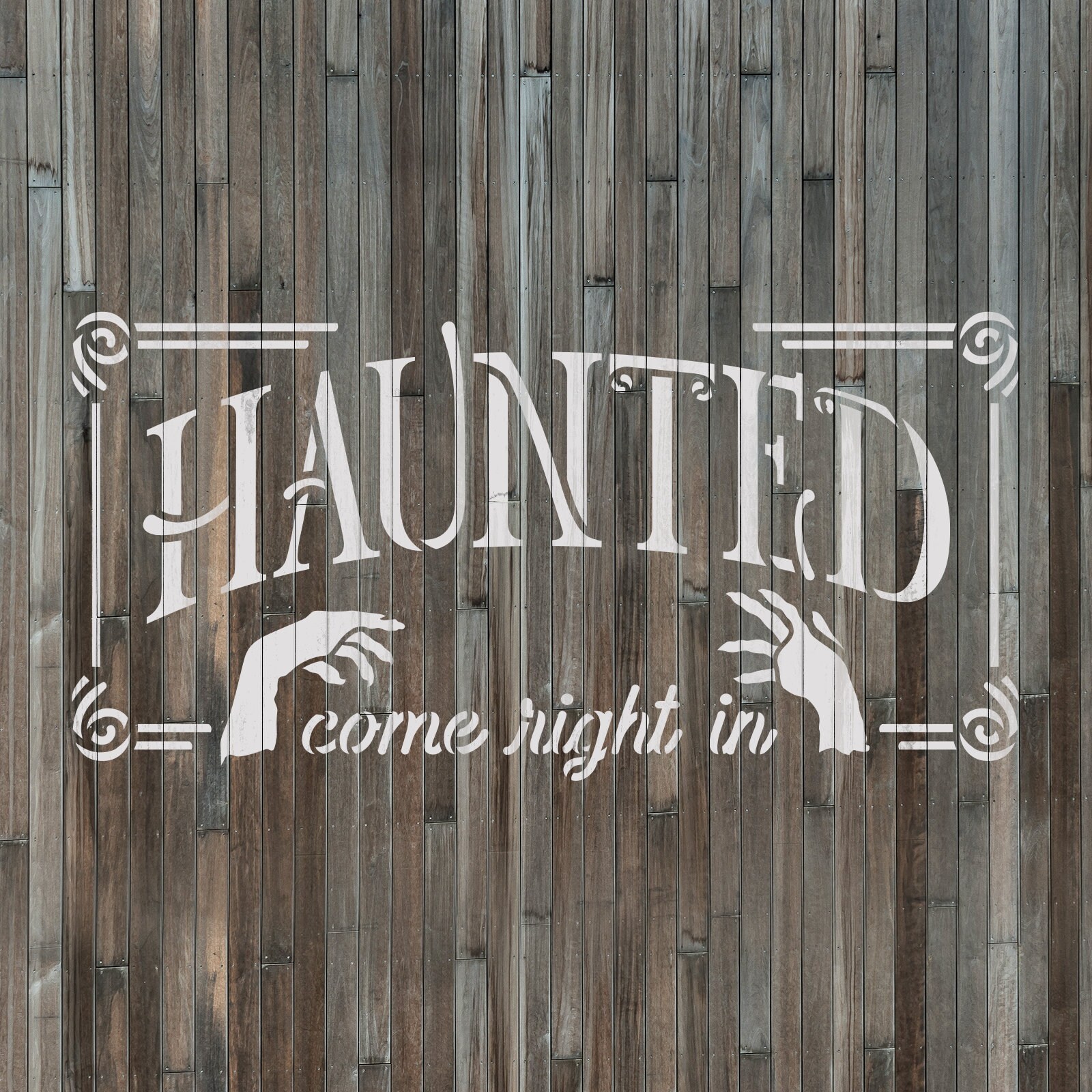 Haunted Stencil Haunted Sign Stencils for Painting Haunted - Etsy