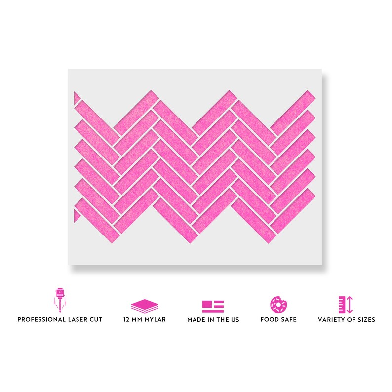 Diagonal Herringbone Tile Pattern Wall Stencil for Large Accent Walls ...