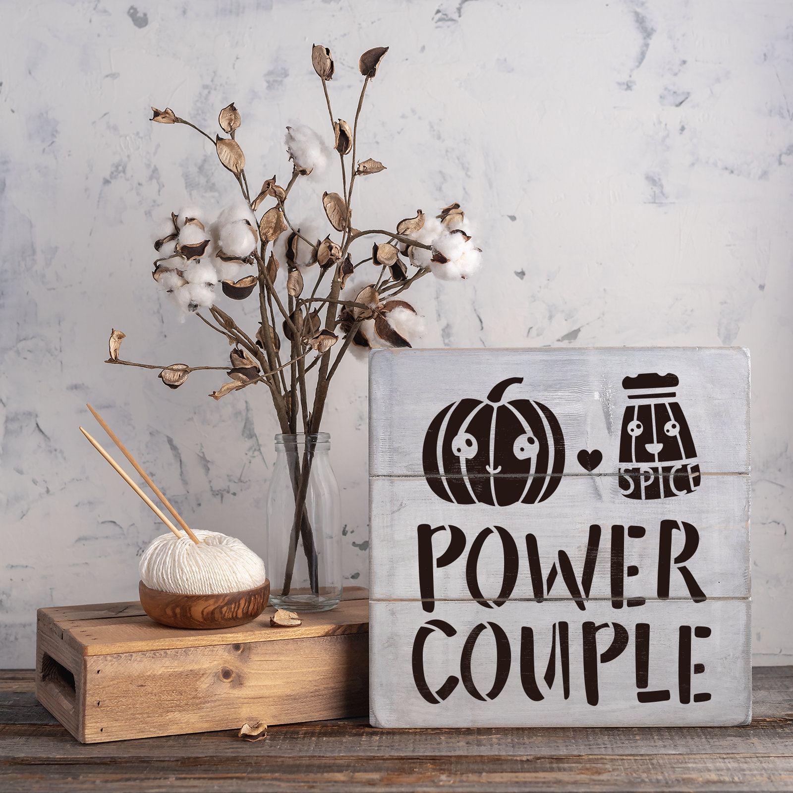 Fall Pumpkin Spice Stencil for Walls, Autumn Pumpkins Design, Seasonal ...