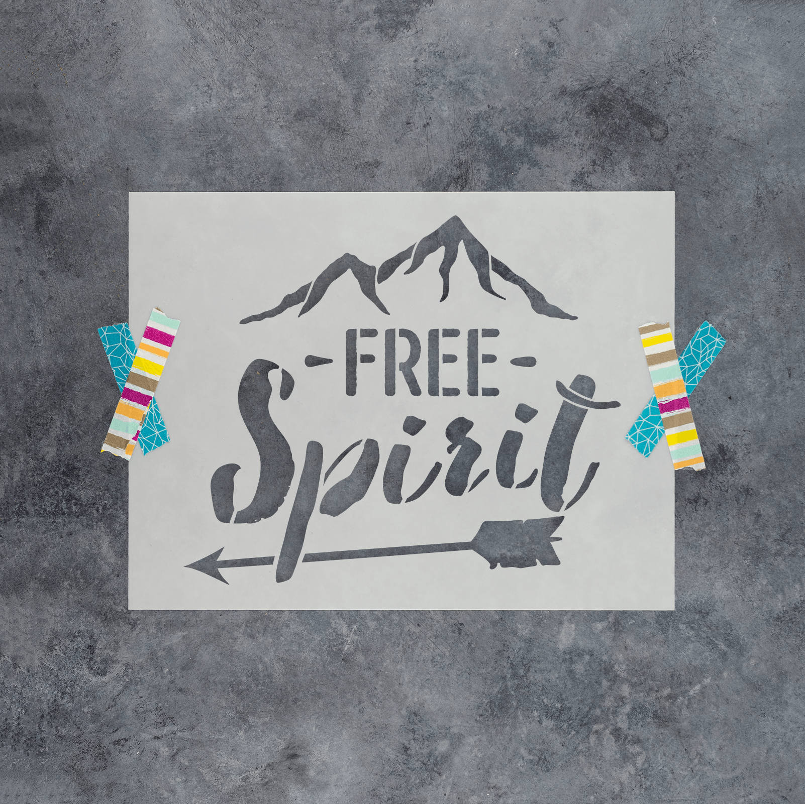 Free Spirit Stencil Reusable Stencil Mountain Stencil - Etsy