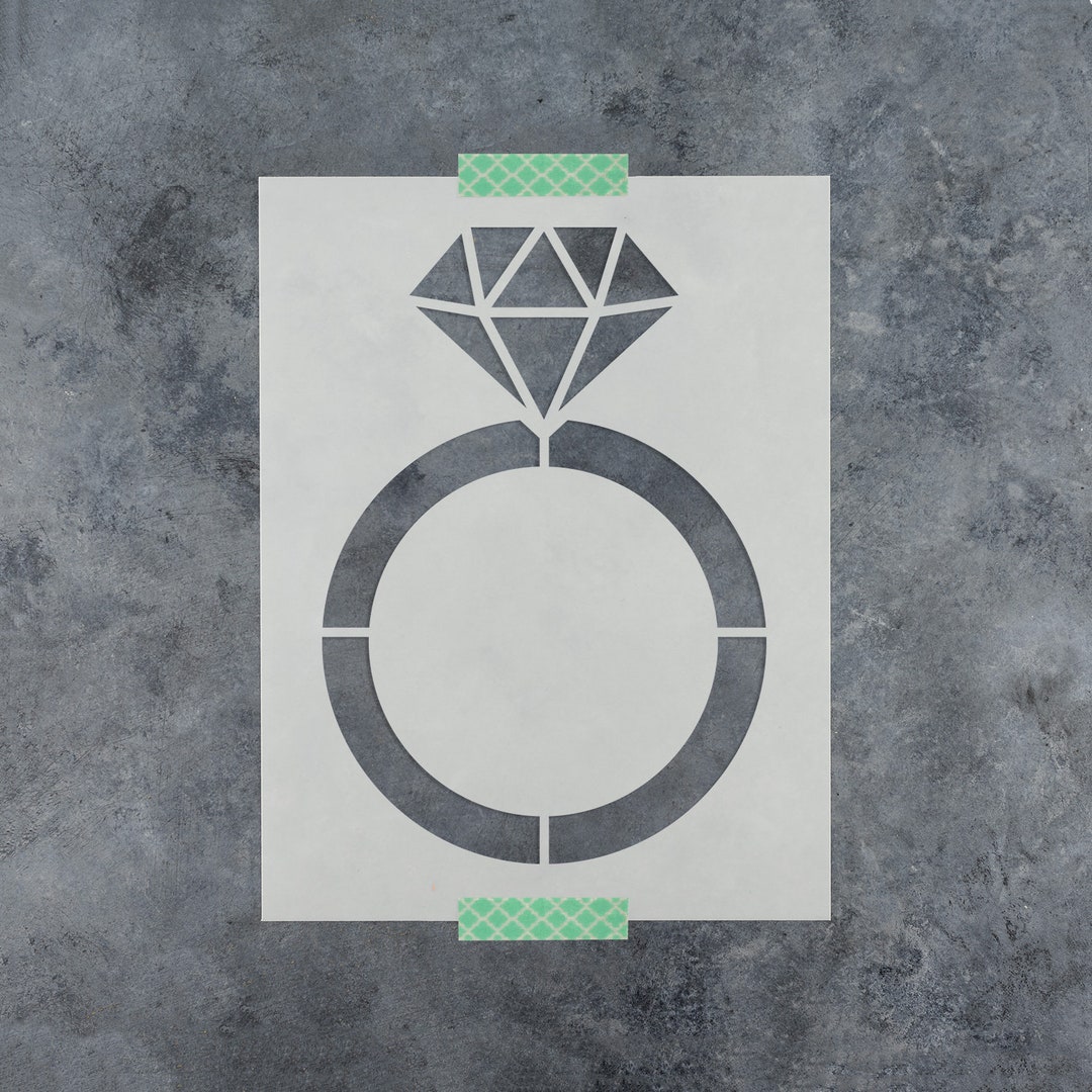 Engagement Ring Stencil - Engagement Stencil, Diamond Ring Stencil, Wedding Stencil, Engagement ...
