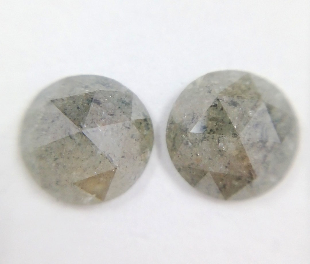 1.80 Ct 6.57x2.53mm Loose Salt and Pepper Pair Round Rose Cut Loose ...