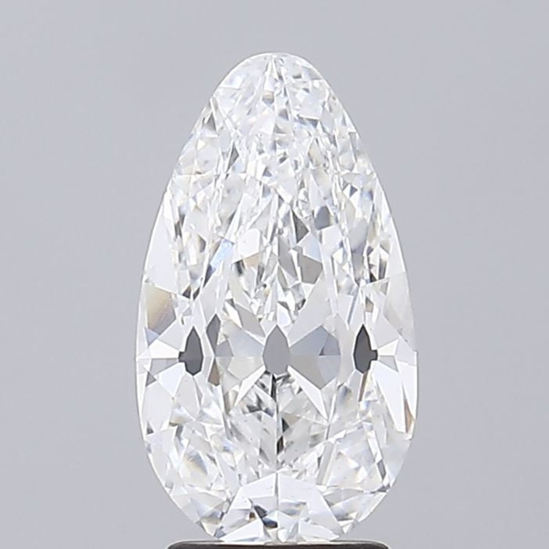 3.38 CT E VS2 Old Mine Cut Movel Pear Shape Labgrown Diamond Labcreated ...