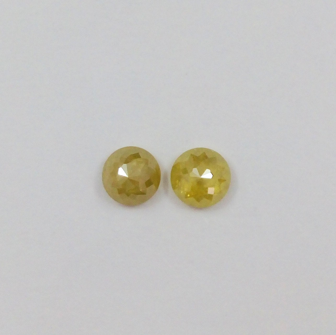 1.28ct. 2.13to5.21mm Natural Pair Round Rose Cut Yellow Color - Etsy