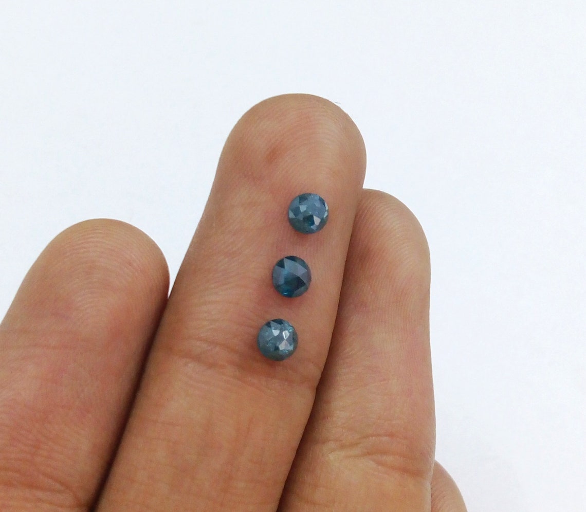 1.16 Ct 4.04to4.11mm Natural Round Rose Cut Blue Diamonds A30 - Etsy