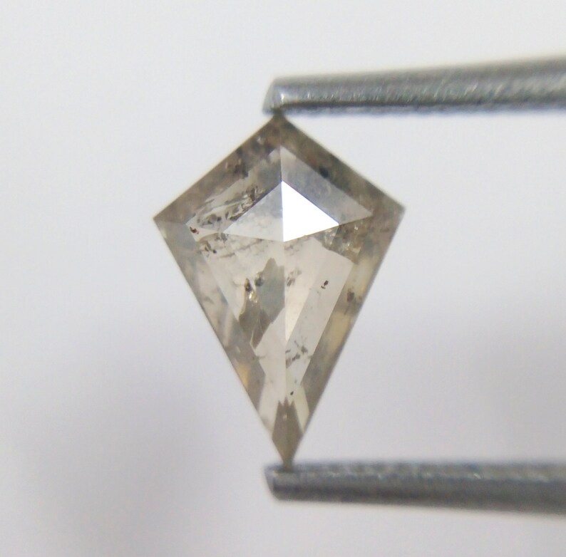 0.67 Ct 7.92x5.65mm Natural Kite Shape Transparent Grey Color Diamond ...