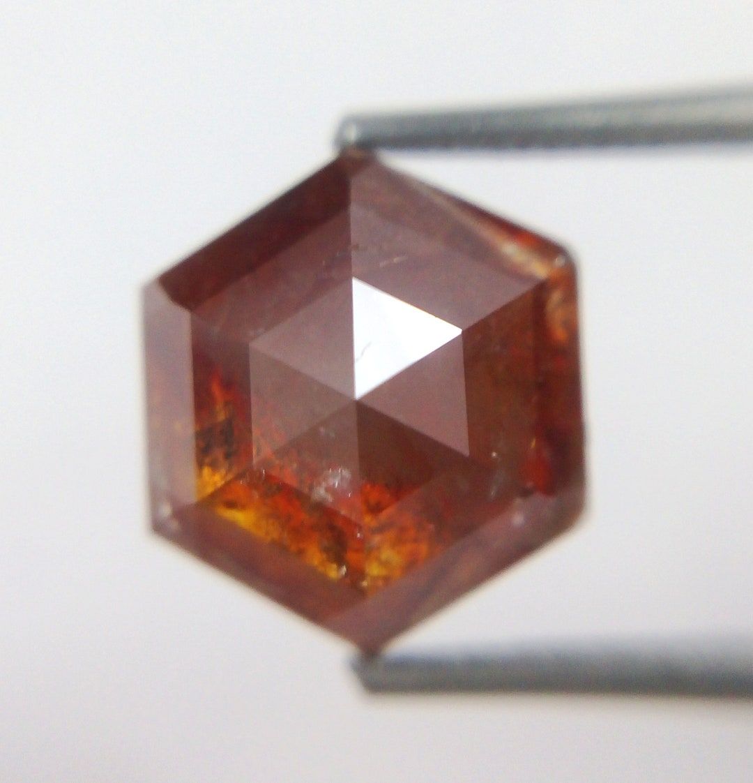 3.20 Ct 9.80x8.52mm Natural Hexagon Shape Red Color Diamond A296 - Etsy