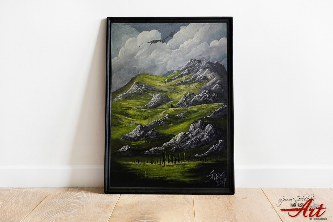 The Great Cold Drake in Grey Mountains Print - Silmarillion Art - Etsy