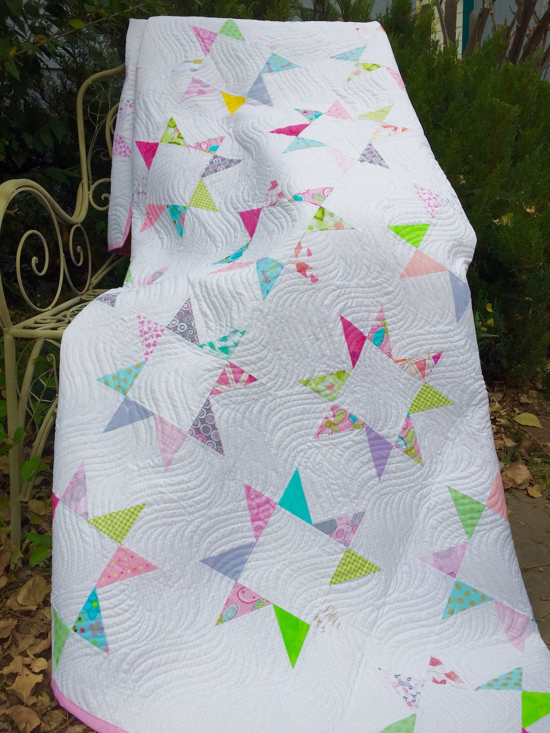Make to Order: Beautiful Girly Quilt, Modern Stars, Various Sizes. - Etsy