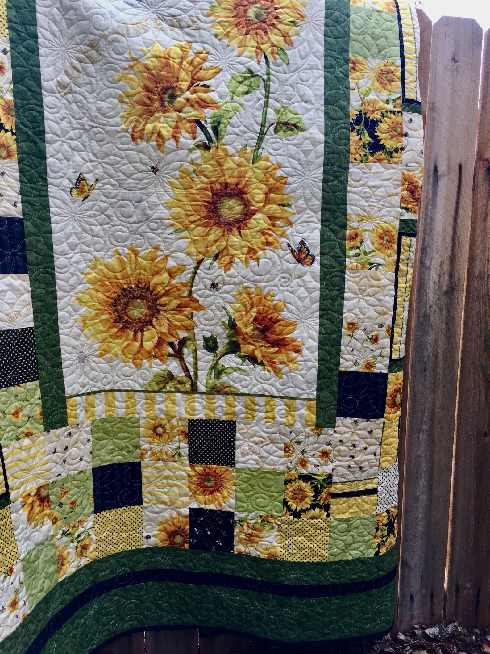 Gorgeous Sunflower Quilt Queen Size Handmade Heirloom - Etsy