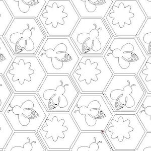 Honeycomb Bee, Digital Quilting Pattern, Design, Pantograph, E2E - Etsy