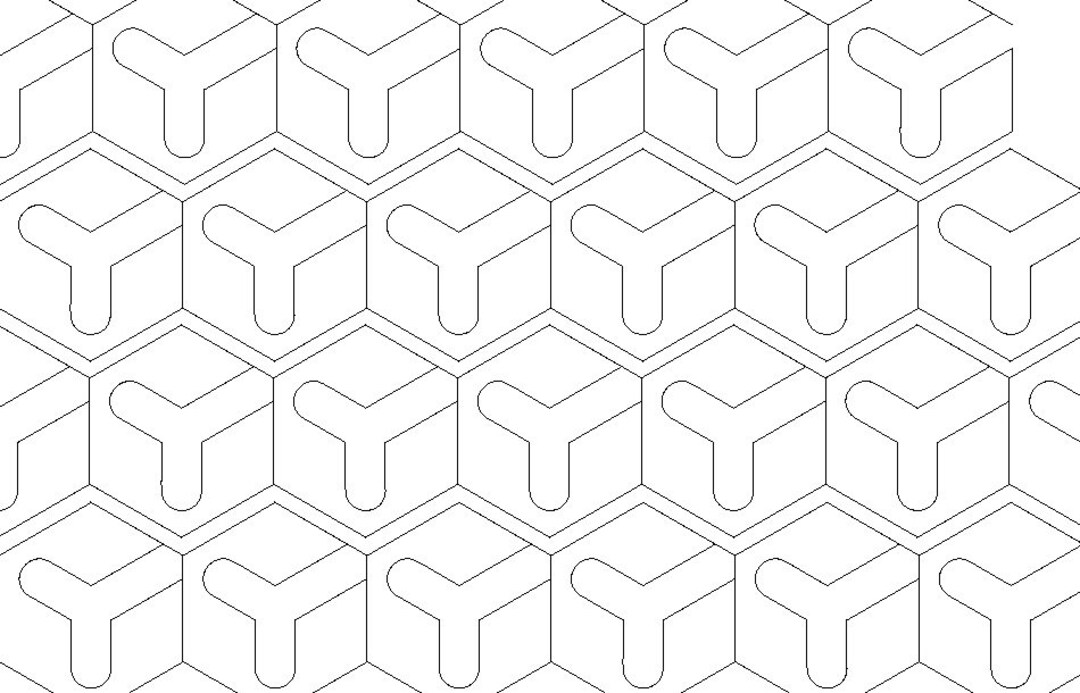 Geometric #1, Digital Quilting Pattern, Design, Pantograph, E2E - Etsy