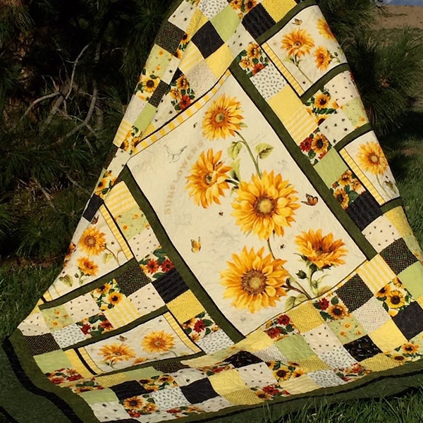 Sunflower Quilt - Etsy
