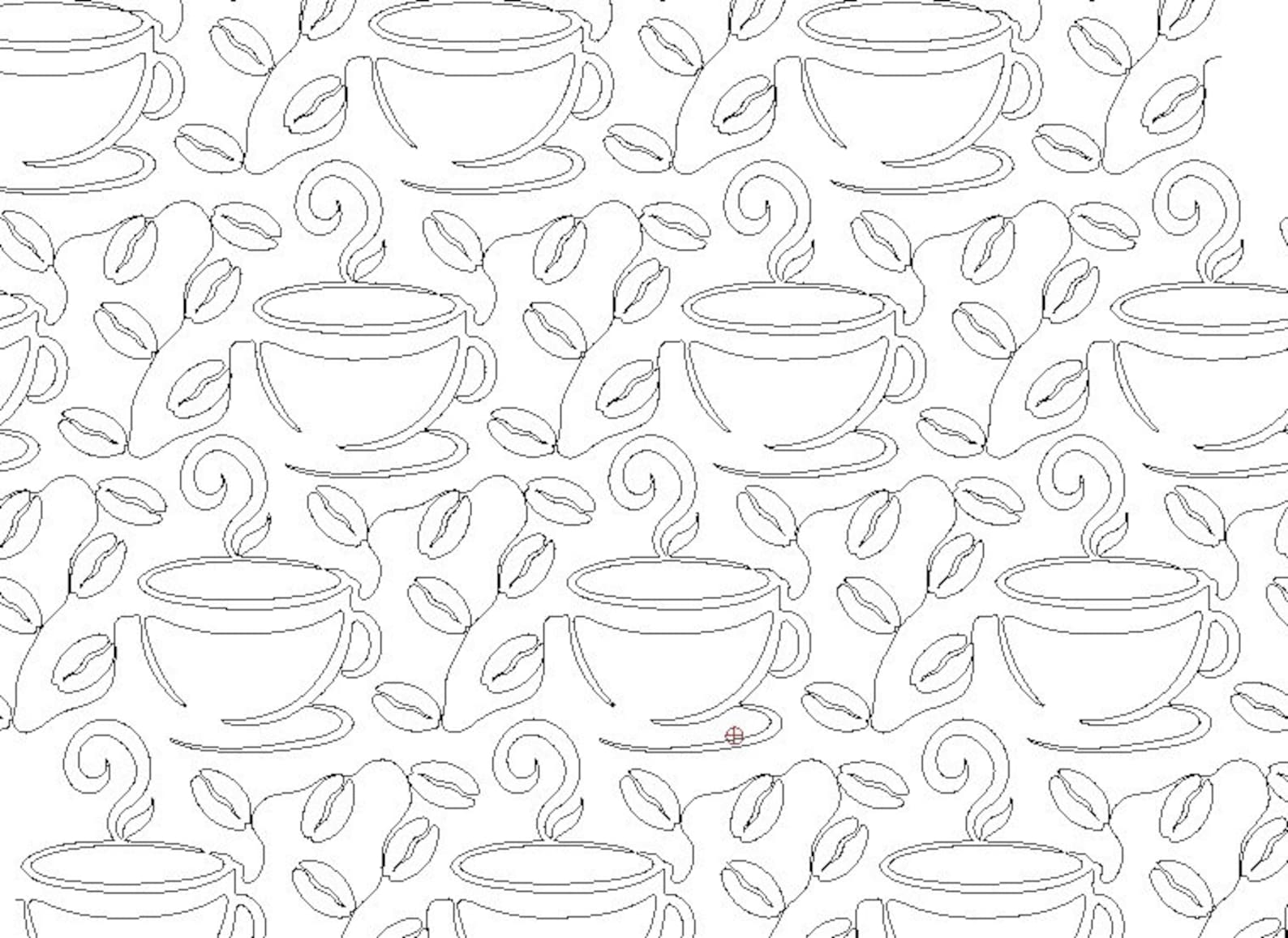 Coffee, Digital Quilting Pattern, Design, Pantograph, E2E - Etsy