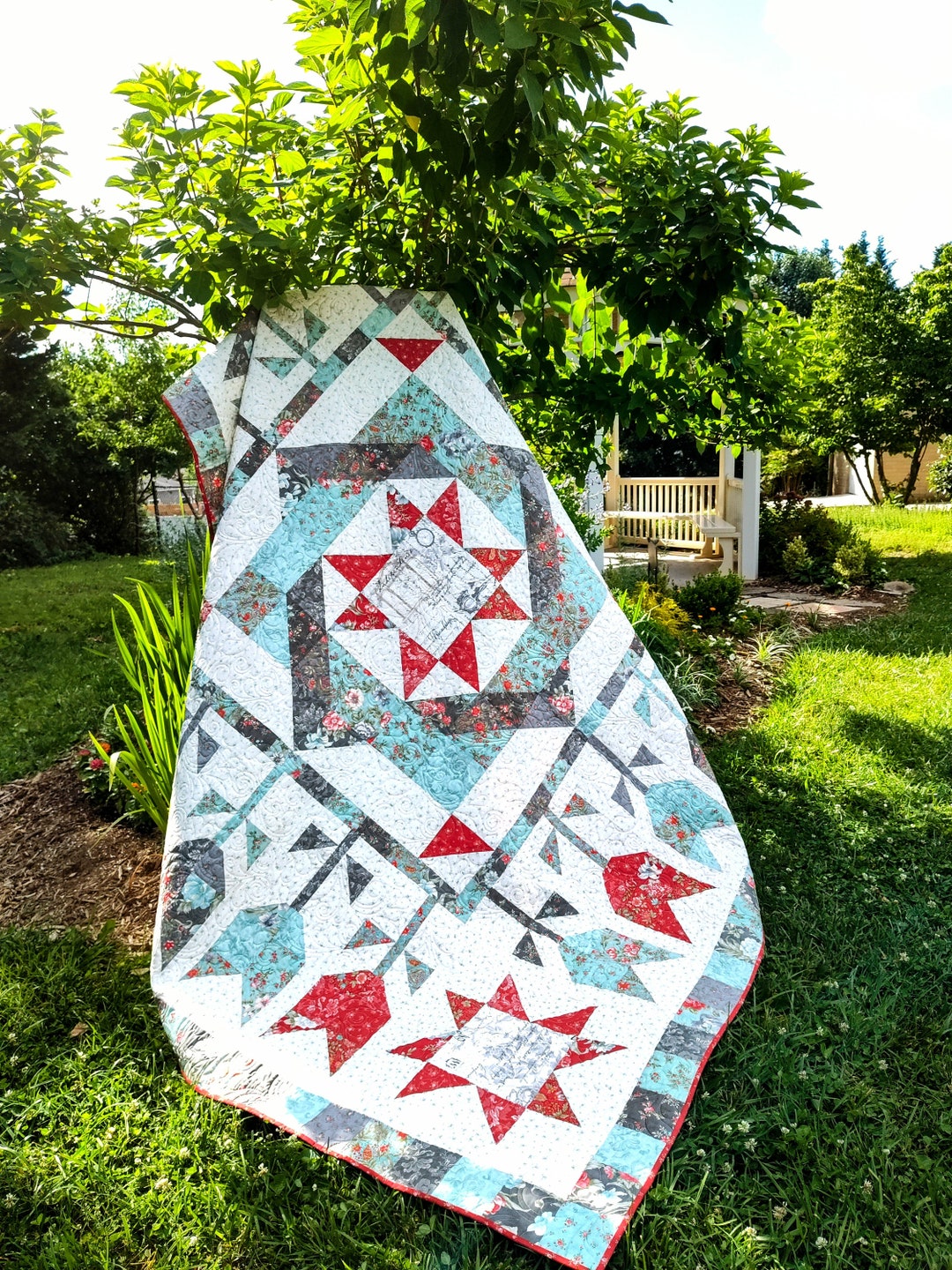 Available Now: Tulip Garden Quilt, Queen/king Size - Etsy